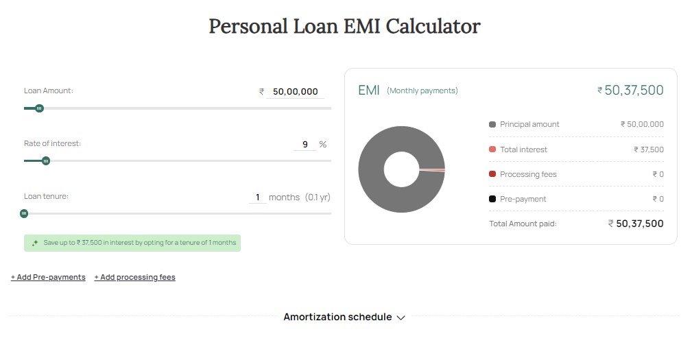 Term loan emi calculator store